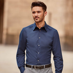 Mens Long Sleeve Tencel Fitted Shirt